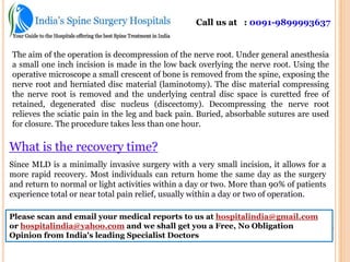 Micro lumbar discectomy spine surgery in India | PPTX