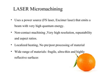 Micromachining Technology Seminar Presentation | PPT