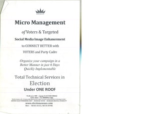 Micro management of elections 2 | PDF