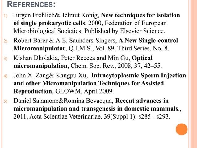 Micromanipulation | PPTX | Reproductive Health | Diseases and Conditions