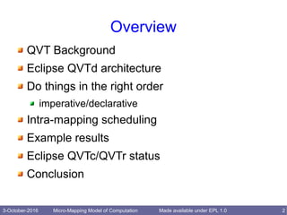 Local Optimizations in Eclipse QVTc and QVTr using the Micro-Mapping Model of Computation | PPT