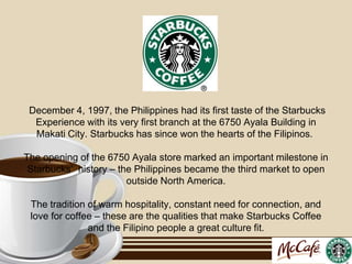 Micro market analysis for mc cafe & starbucks[1] | PPTX