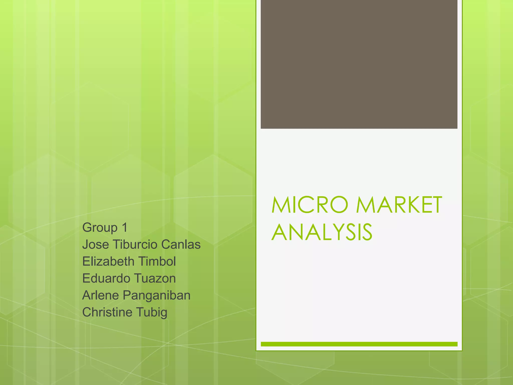 Micro market analysis ptt | PPTX | Food Industry | Industries