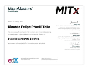 MicroMasters in Statistics and Data Science Credential | PPT