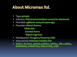 Micromax informatics ltd | PPT