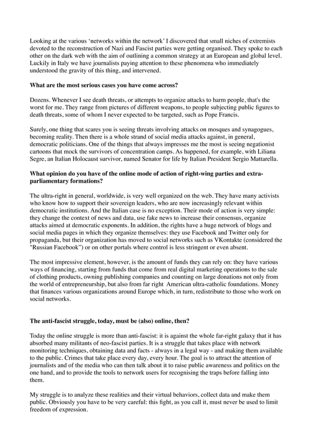 Micromega repubblica newspaper interview to alex orlowski | PDF