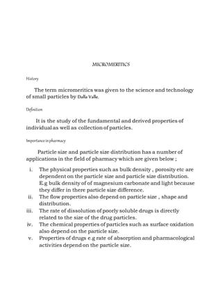Micromeritics | DOCX