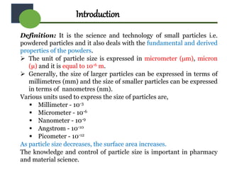 Micromeritics - Fundamental and Derived Properties of Powders | PPTX