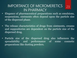 MICROMERITICS & ITS APPLICATION IN PHARMACY | PPTX