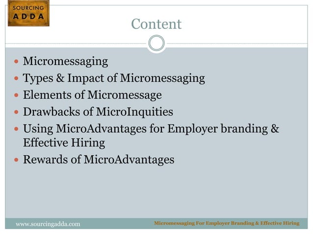 Micromessaging for Employer Branding & Effective hiring | PPTX