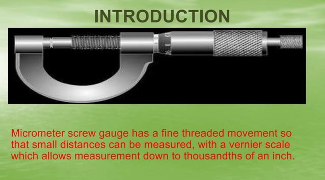 Micrometer screw gauge | PPTX | Physics | Science