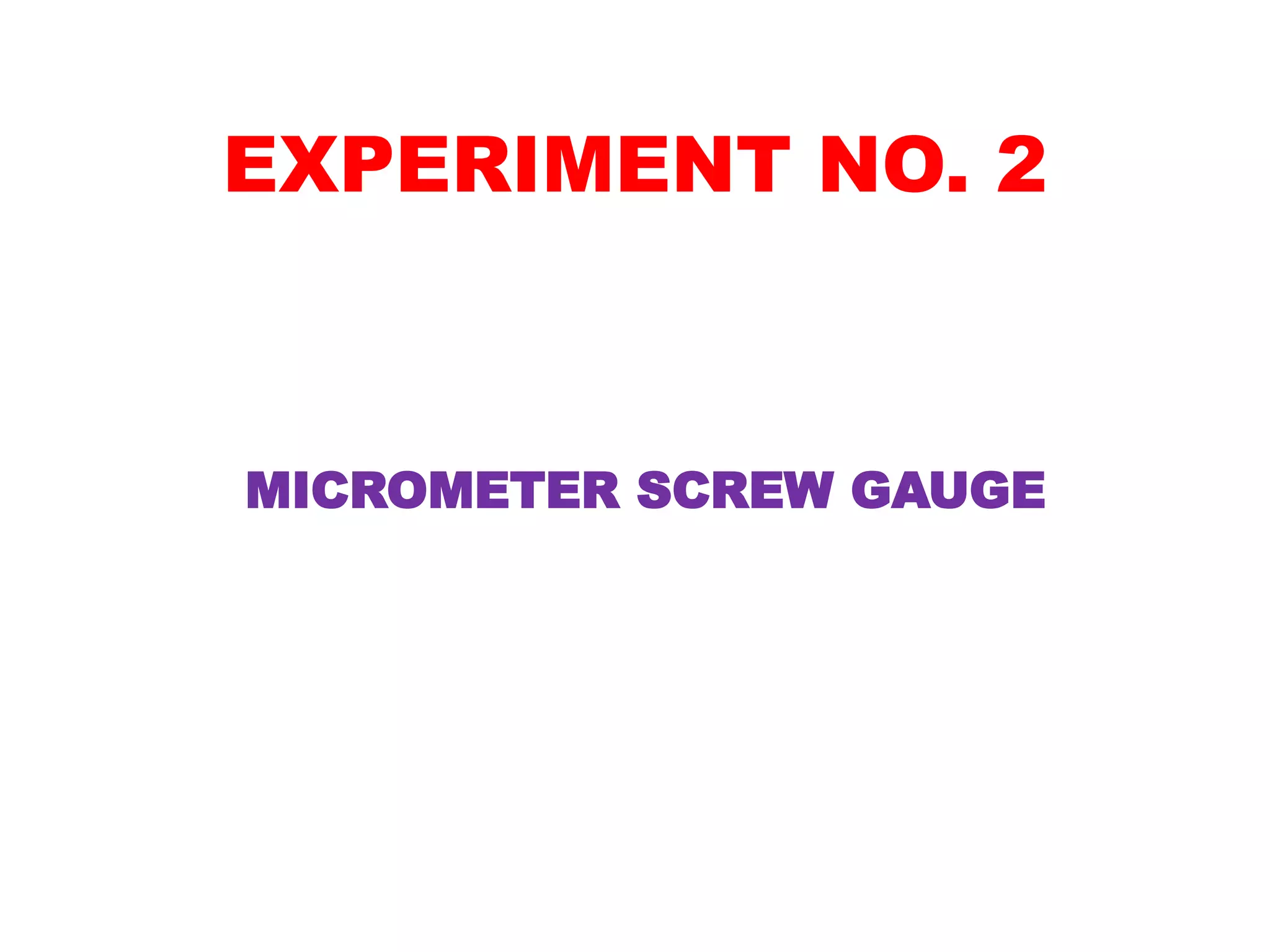 Micrometer screw gauge | PPTX