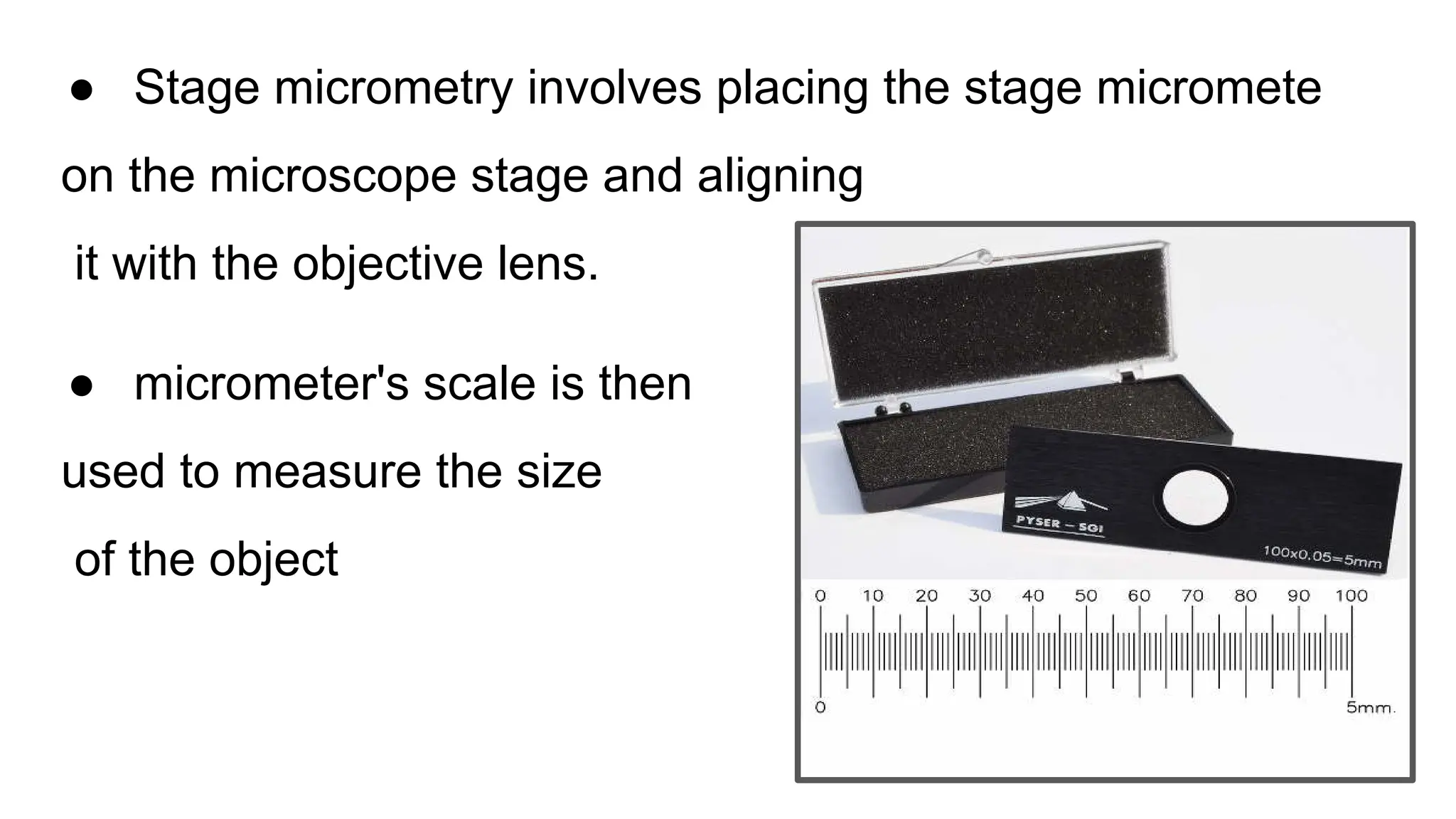 MICROMETRY STAGE OCULAR AND IT'S APPLICATION | PDF