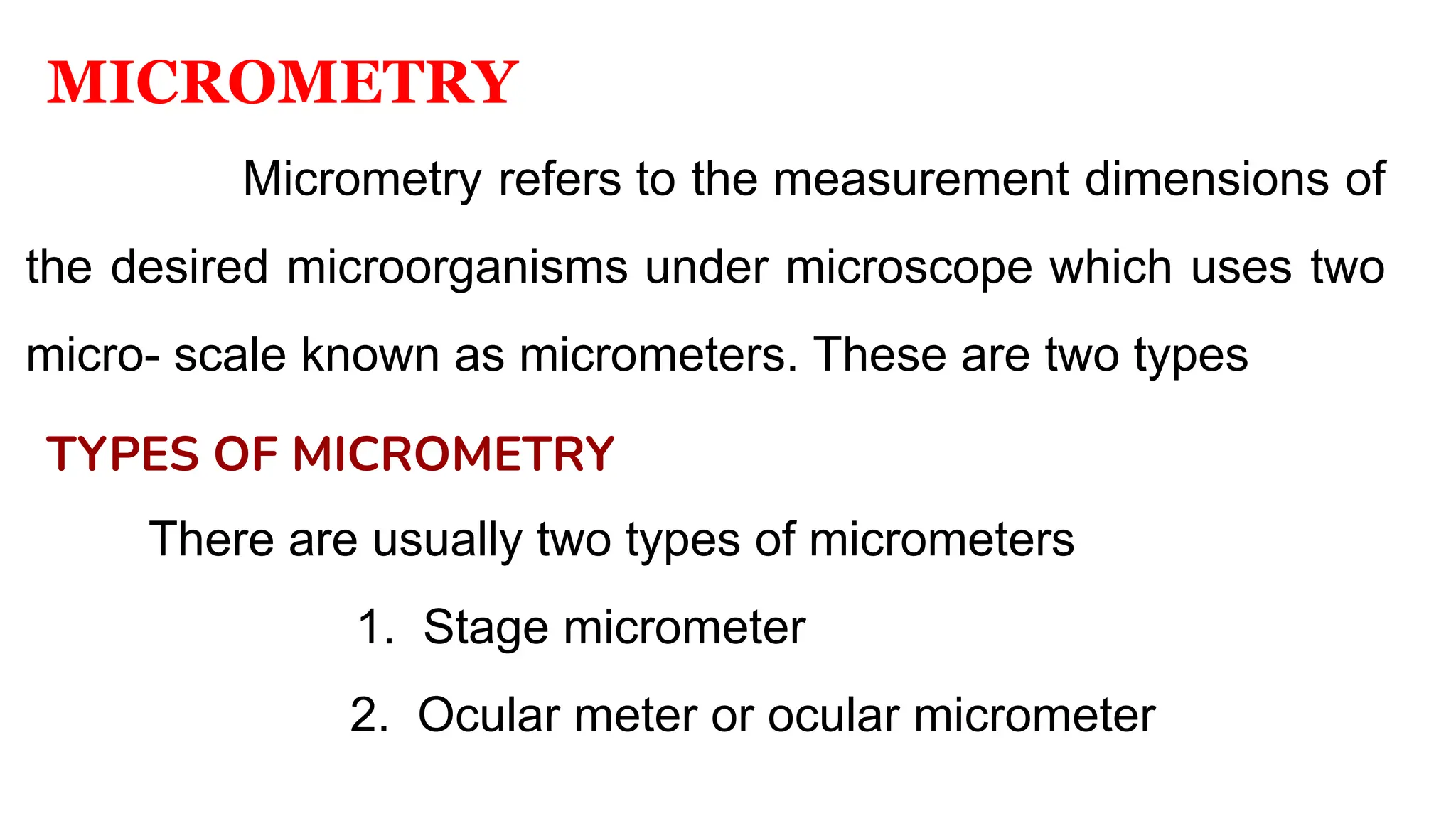 MICROMETRY STAGE OCULAR AND IT'S APPLICATION | PDF