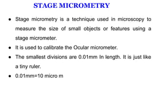 MICROMETRY STAGE OCULAR AND IT'S APPLICATION | PDF