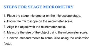 MICROMETRY STAGE OCULAR AND IT'S APPLICATION | PDF