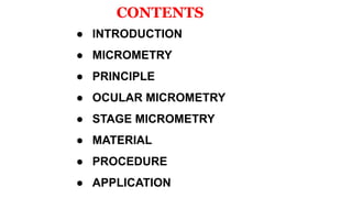 MICROMETRY STAGE OCULAR AND IT'S APPLICATION | PDF
