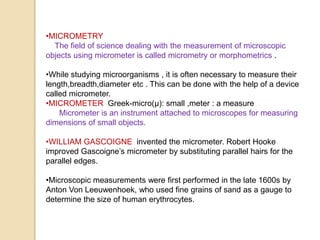 Micrometry and camera lucida | PPTX