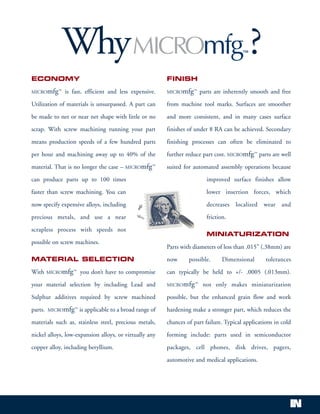 Deringer-Ney: Micro Manufacturing | PDF | Manufacturing Industry | Industries