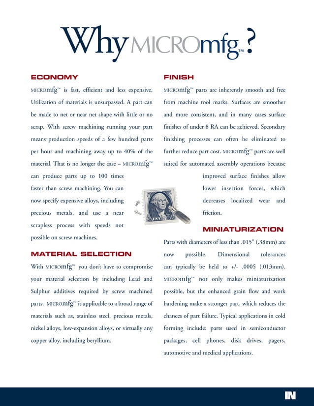 Deringer-Ney: Micro Manufacturing | PDF | Manufacturing Industry | Industries