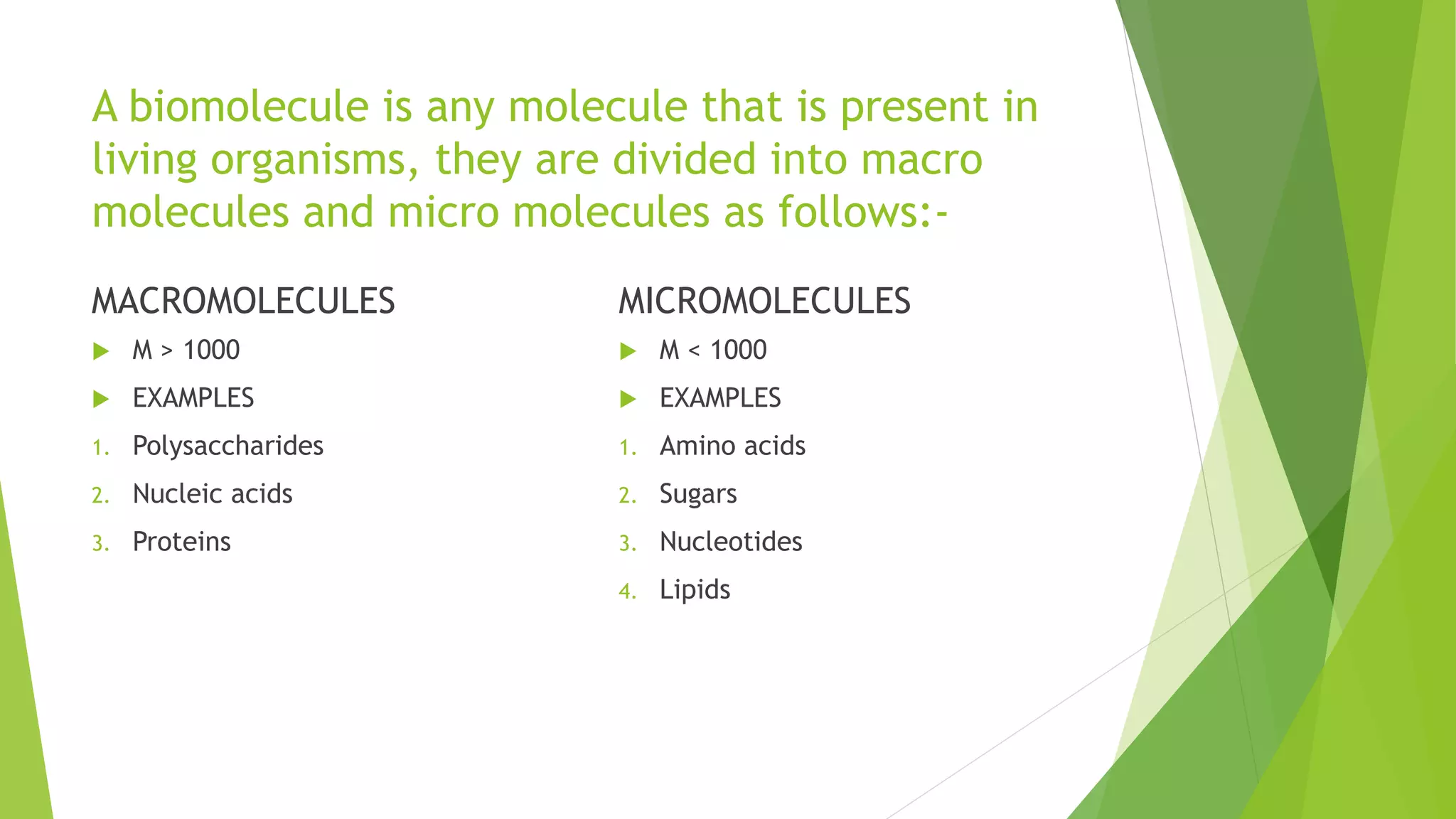 Micromolecules and Macromolecules | PPTX