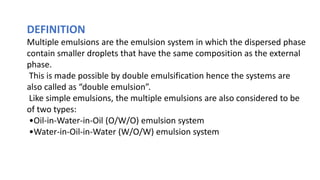 Microemulsion & multiple emulsion | PPTX