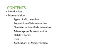 Microemulsion & multiple emulsion | PPTX