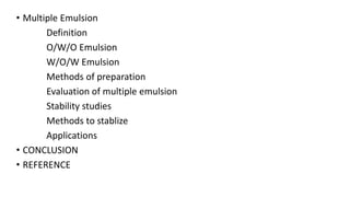 Microemulsion & multiple emulsion | PPTX