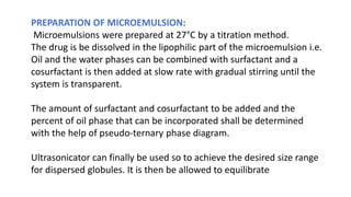 Microemulsion & multiple emulsion | PPTX