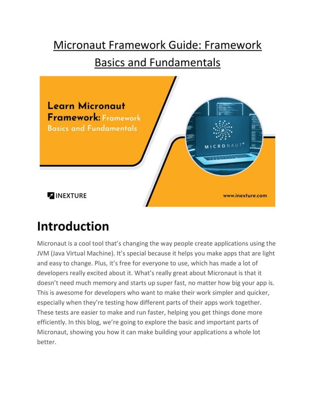 Micronaut Framework Guide Framework Basics And Fundamentalspdf Cloud Computing Internet