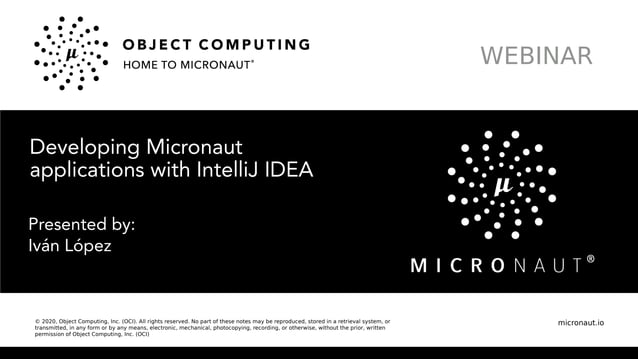Developing Micronaut Applications With IntelliJ IDEA | PPT