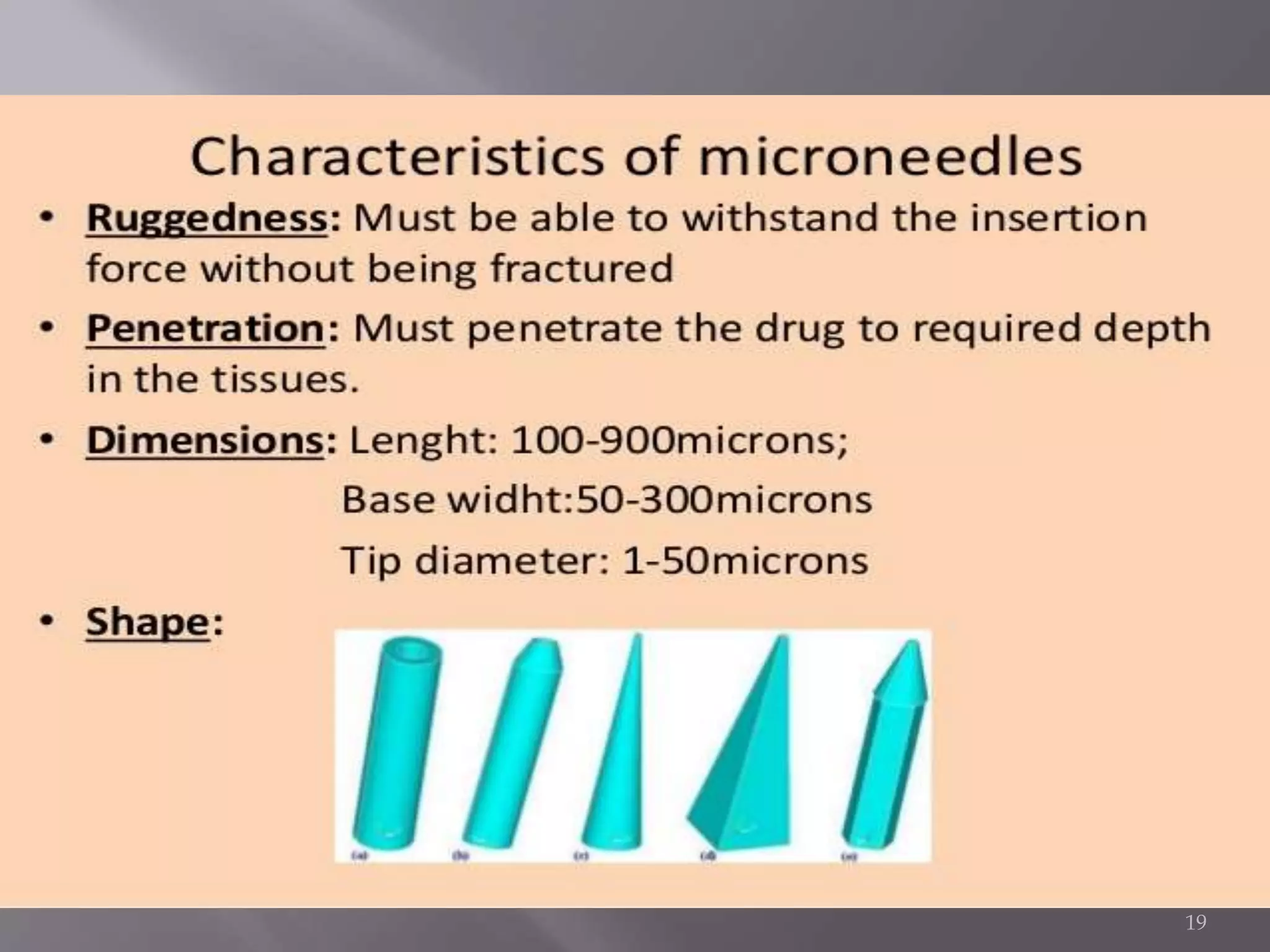 MICRONEEDLE: AN APPROACH FOR DRUG PERMEATION THROUGH TRANSDERMAL SYSTEM ...