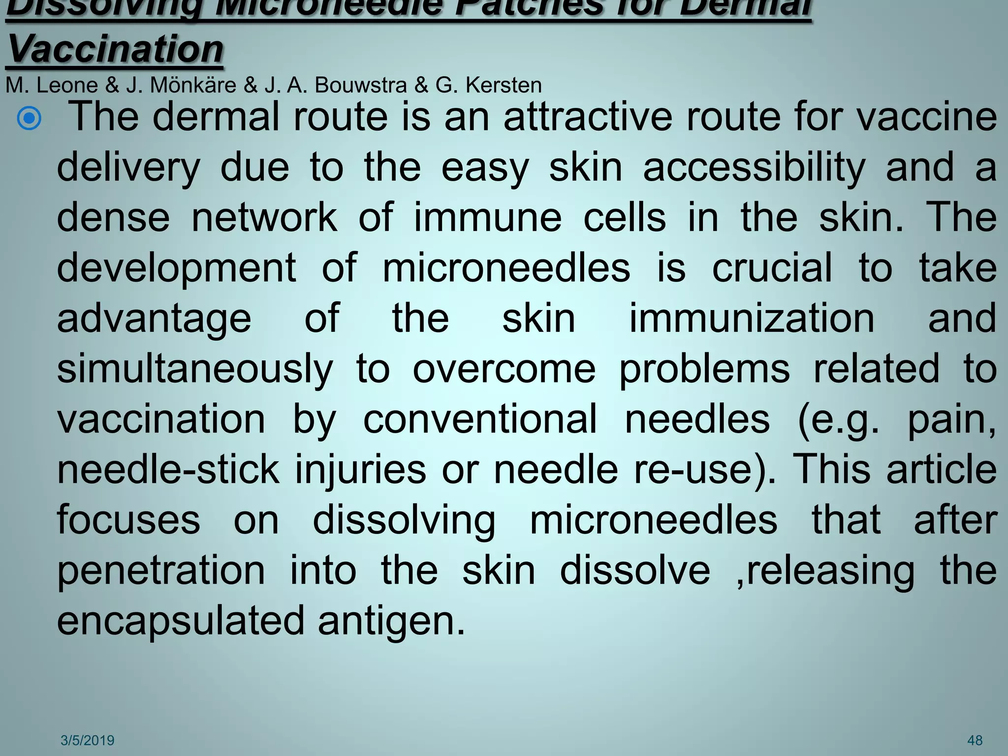 Microneedles in Transdermal Drug Delivery System | PPTX