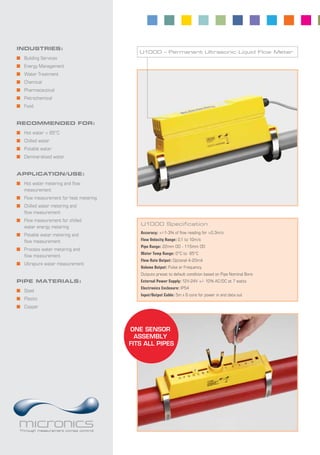 Micronics U1000 Fixed Clamp On Ultrasonic Flow Meter | PDF