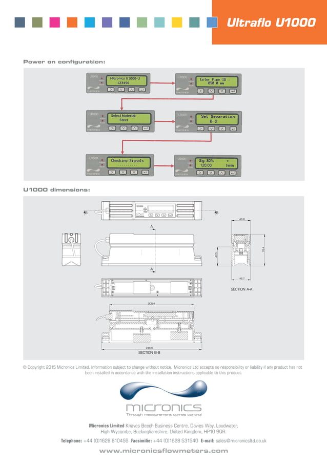 Micronics U1000 Fixed Clamp On Ultrasonic Flow Meter | PDF