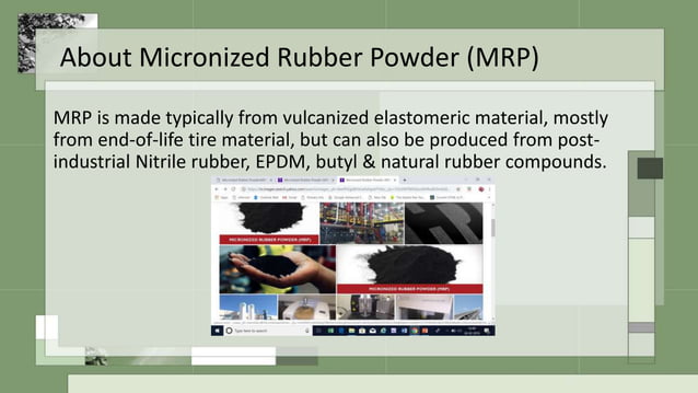Micronized rubber-powder | PPTX | Chemistry | Science
