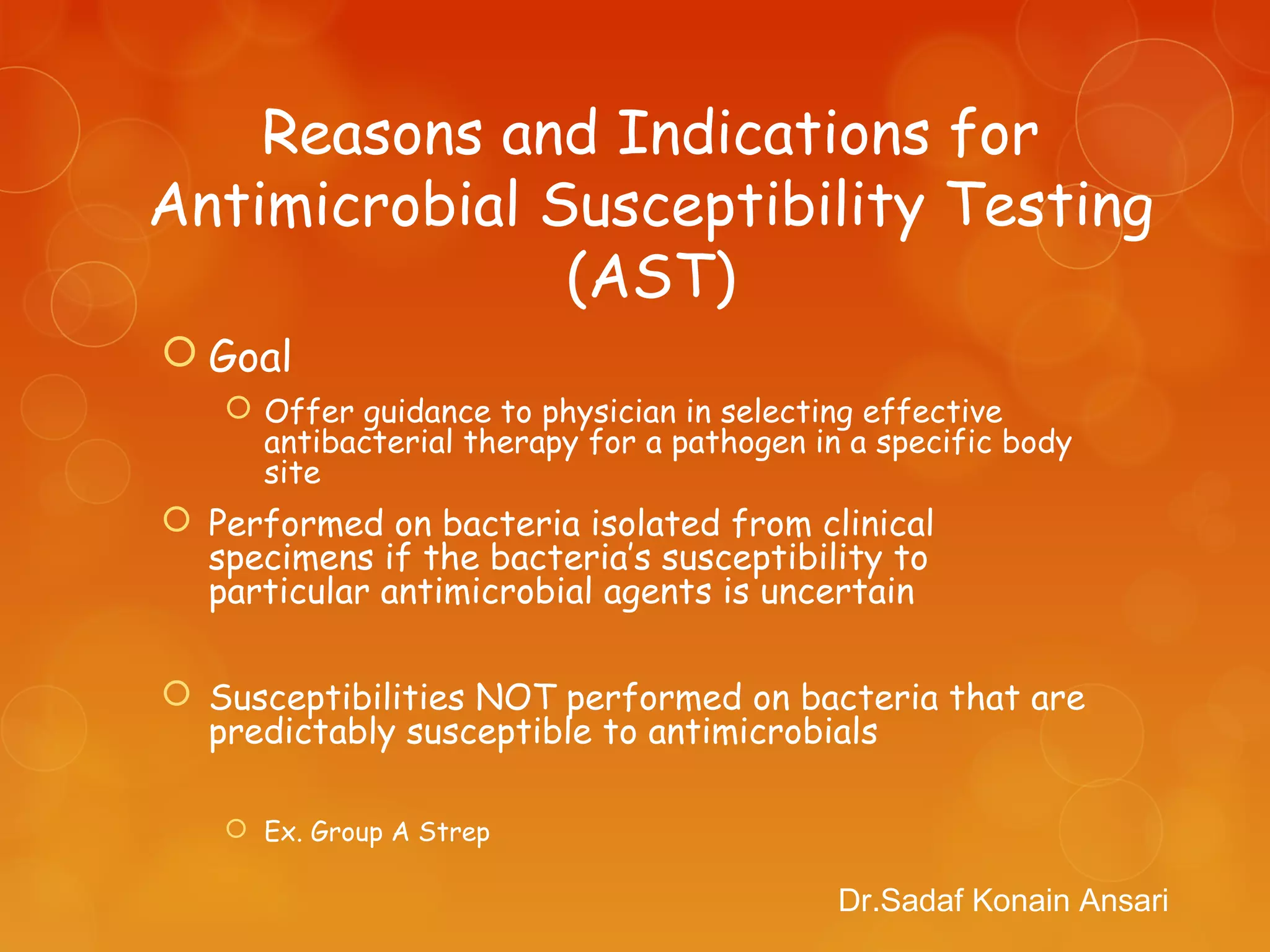 ACT antimicrobial susceptibility testing, inoculation and drug ...