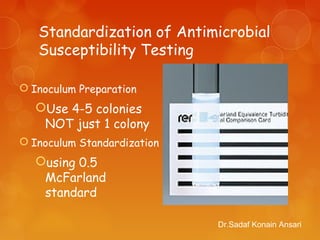 ACT antimicrobial susceptibility testing, inoculation and drug ...