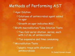 ACT antimicrobial susceptibility testing, inoculation and drug ...
