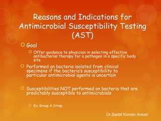 ACT antimicrobial susceptibility testing, inoculation and drug ...