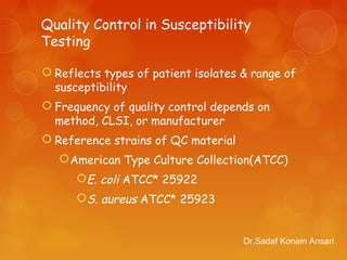 ACT antimicrobial susceptibility testing, inoculation and drug ...