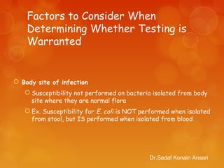 ACT antimicrobial susceptibility testing, inoculation and drug ...