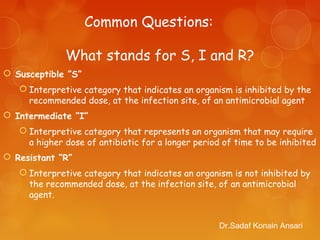 ACT antimicrobial susceptibility testing, inoculation and drug ...