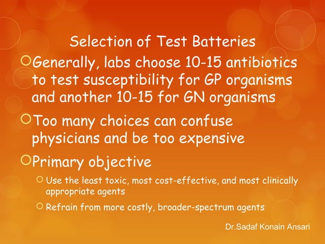ACT antimicrobial susceptibility testing, inoculation and drug ...