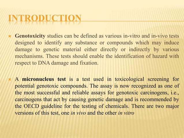 micronucleus assay.pptx | Medical Tests | Medical Health