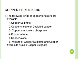 Micronutrient fertilizers and their properties | PPTX