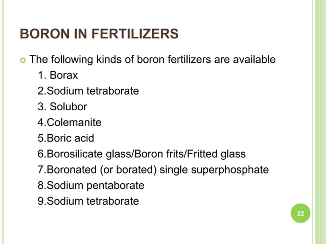 Micronutrient fertilizers and their properties | PPTX