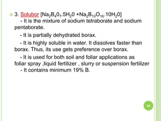 Micronutrient fertilizers and their properties | PPTX