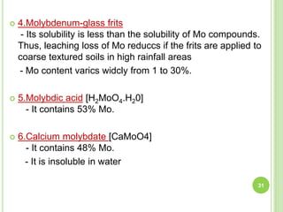 Micronutrient fertilizers and their properties | PPTX