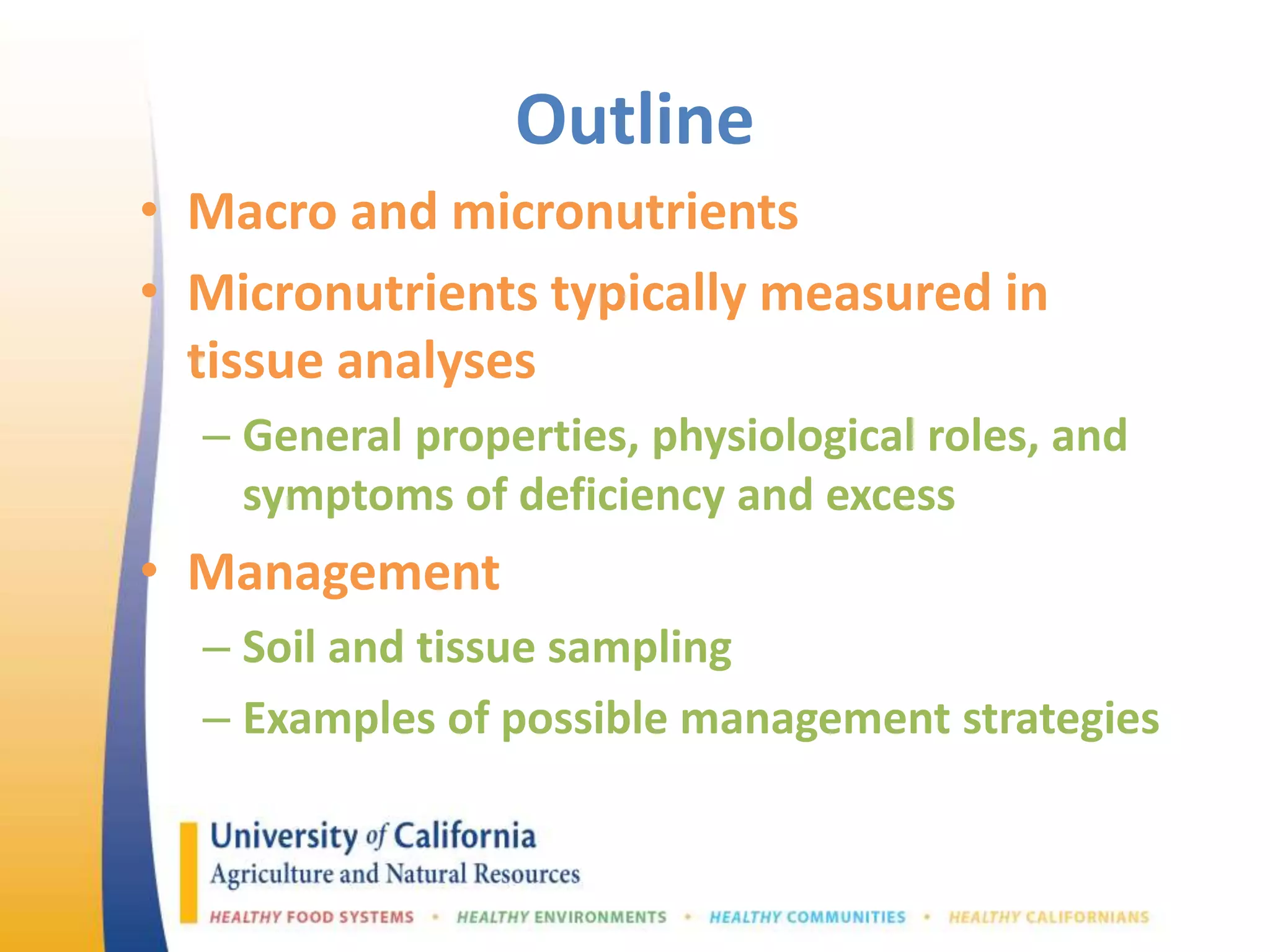 Grapevine micronutrient use & deficiency symptoms in the SJV of ...